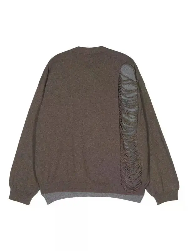 MAGLIANO Distressed Cashmere-wool Blend Sweater
