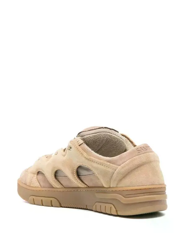 SANTHA Suede Panelled Sneakers - Neutrals