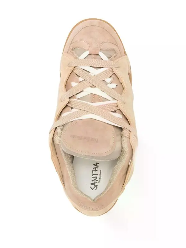 SANTHA Suede Panelled Sneakers - Neutrals