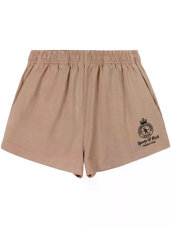 SPORTY & RICH Logo-embroidered Shorts