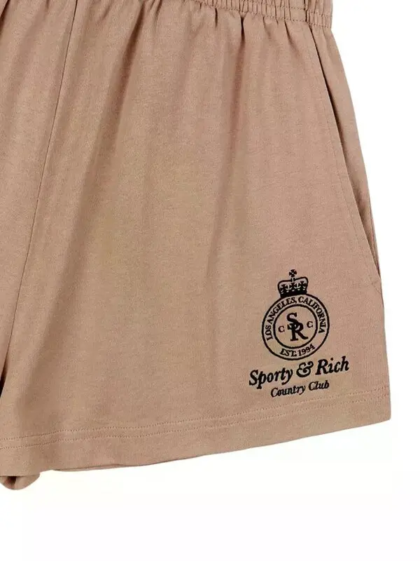 SPORTY & RICH Logo-embroidered Shorts
