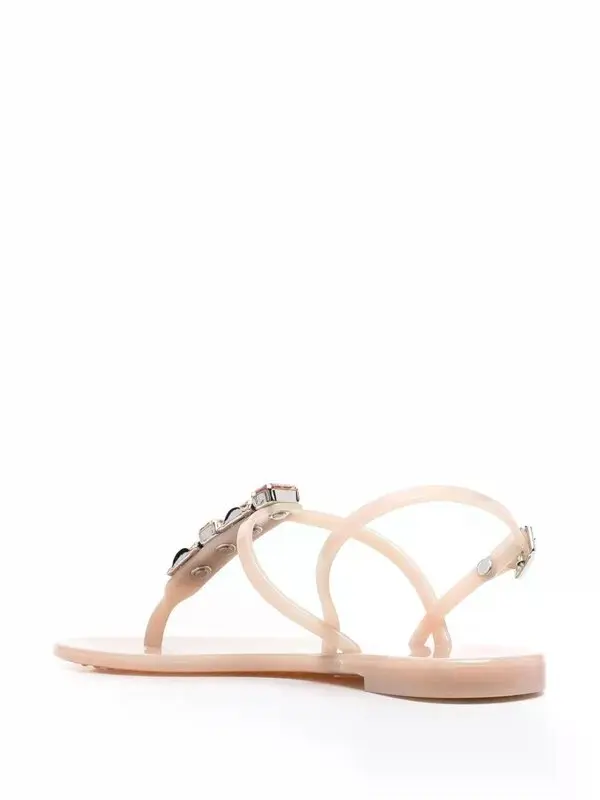 Casadei Embellished Jelly Thong Sandals - Neutrals