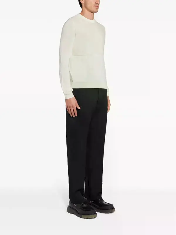 JIL SANDER Crew-neck Virgin Wool Jumper - Neutrals