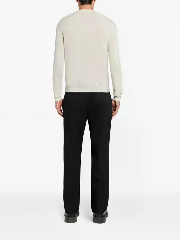 JIL SANDER Crew-neck Virgin Wool Jumper - Neutrals