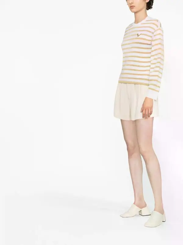 Valentino Garavani Striped Logo-plaque Jumper