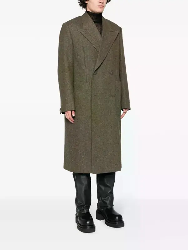 Givenchy Herringbone Double-breasted Wool Coat