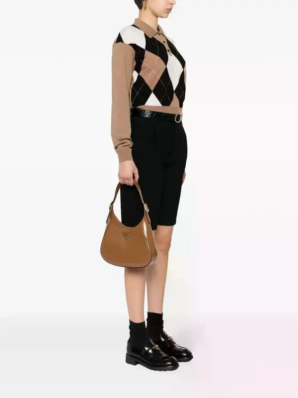 Prada Leather Shoulder Bag - Brown