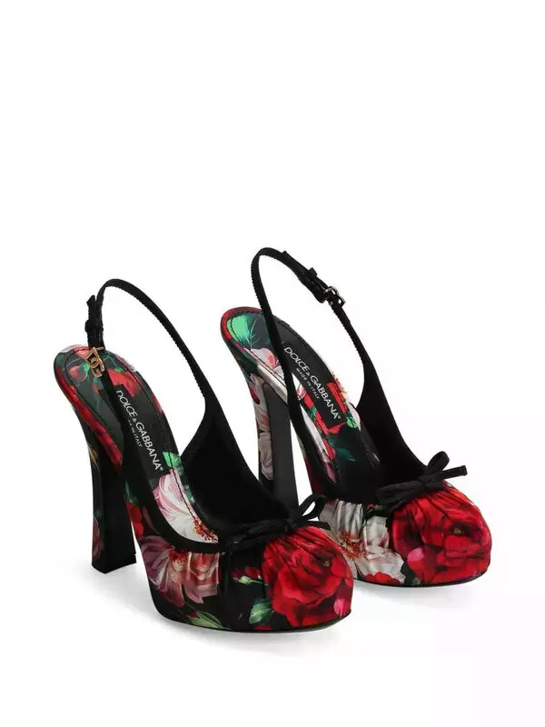 Dolce & Gabbana Floral-print Pumps - Black