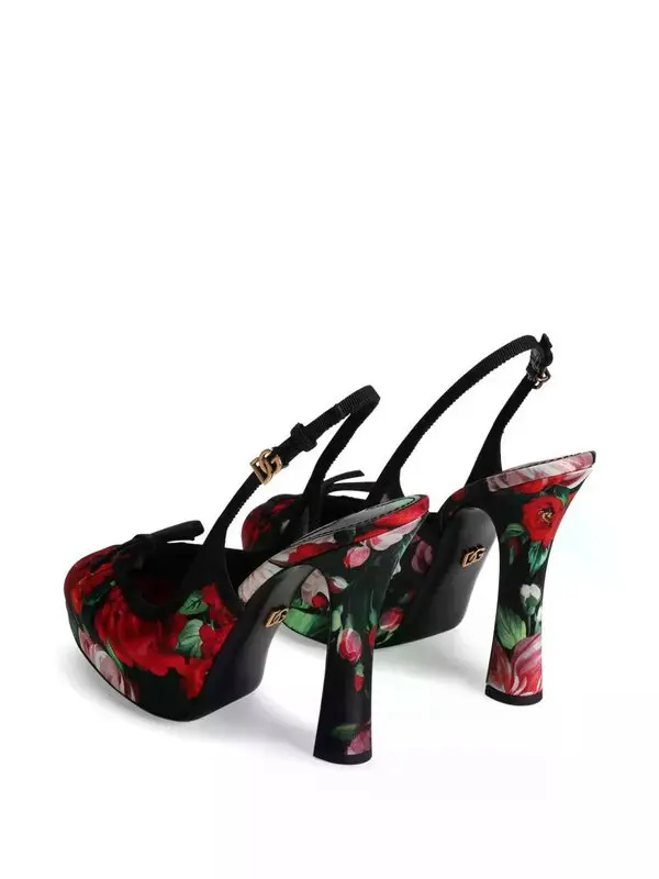 Dolce & Gabbana Floral-print Pumps - Black