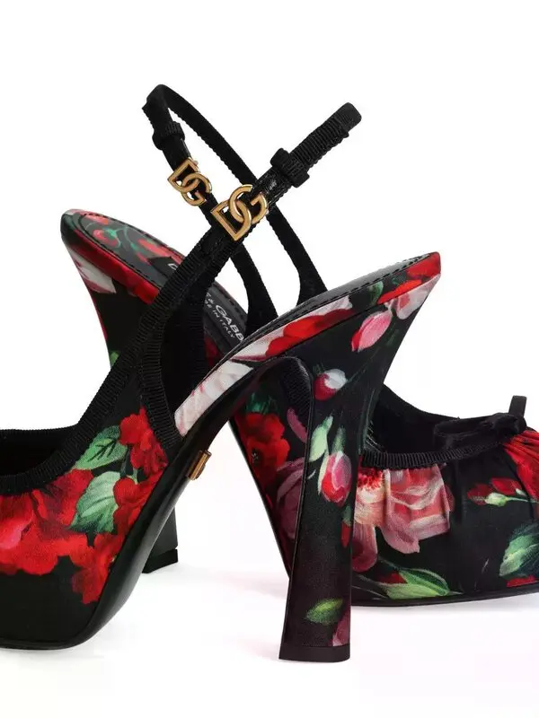 Dolce & Gabbana Floral-print Pumps - Black