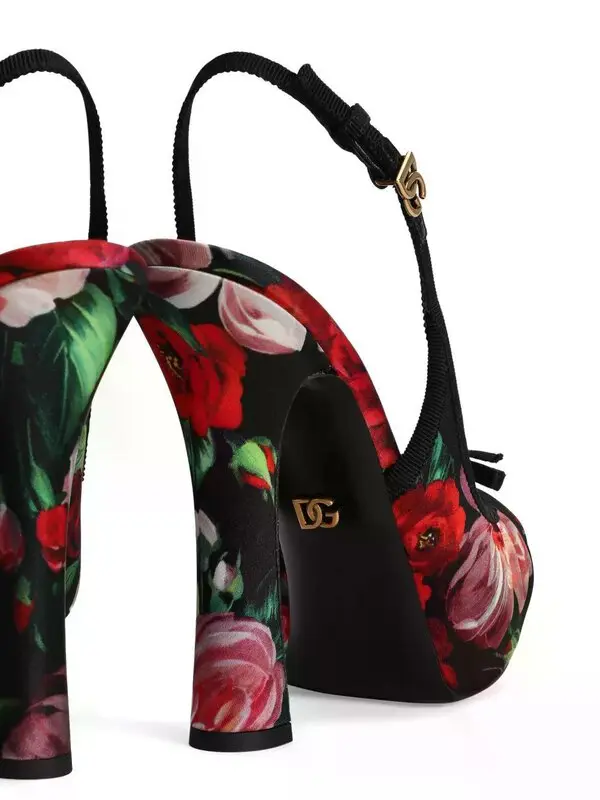 Dolce & Gabbana Floral-print Pumps - Black