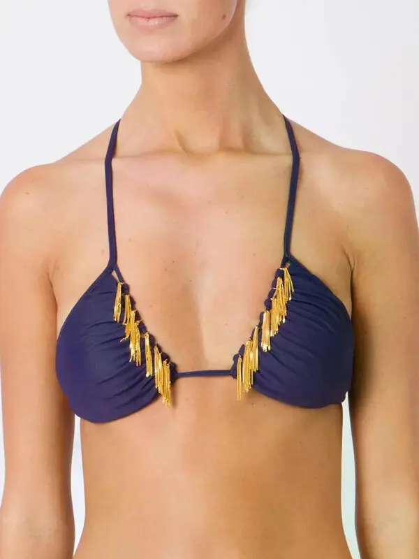AMIR SLAMA Triangle Bikini Top With Metallic Embellishments