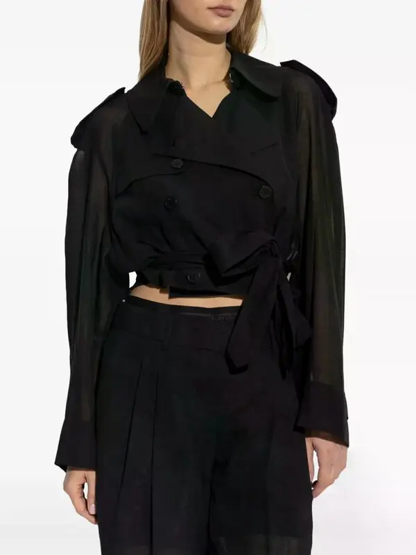 Helmut Lang Cropped Double-breasted Coat