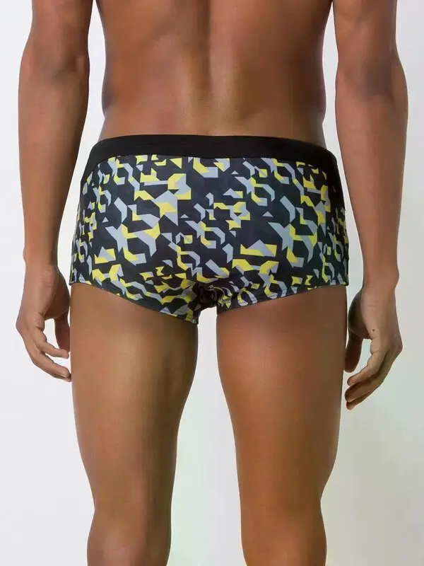 AMIR SLAMA Geometric-print Swim Trunks