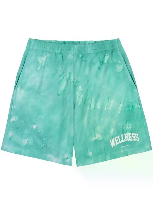 SPORTY & RICH Tie-dye Cotton Shorts - Grey