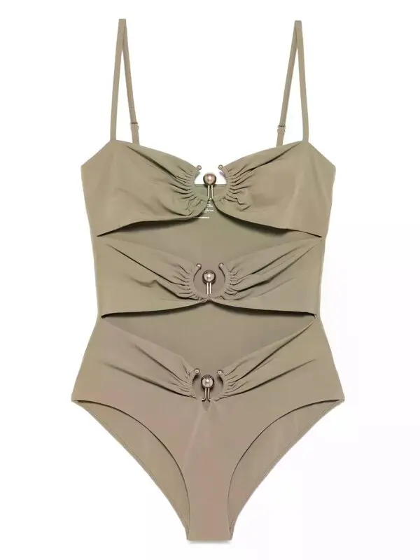 Christopher Esber Pierced-orbit One-piece Swimsuit - Green