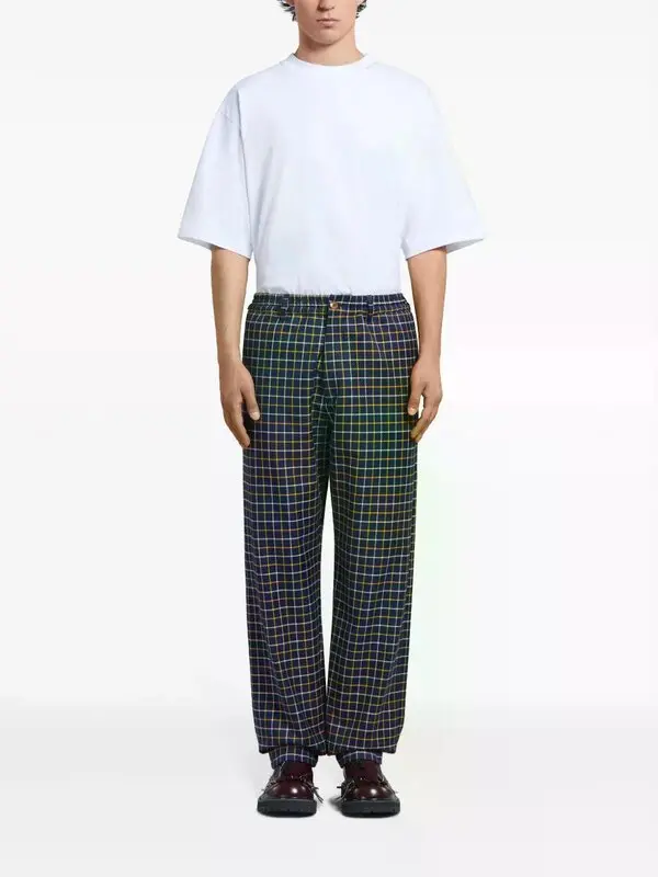 Marni Check-pattern Straight-leg Trousers