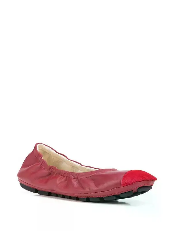 MADISON MAISON Contrast-toe Wrinkled Ballet Flats