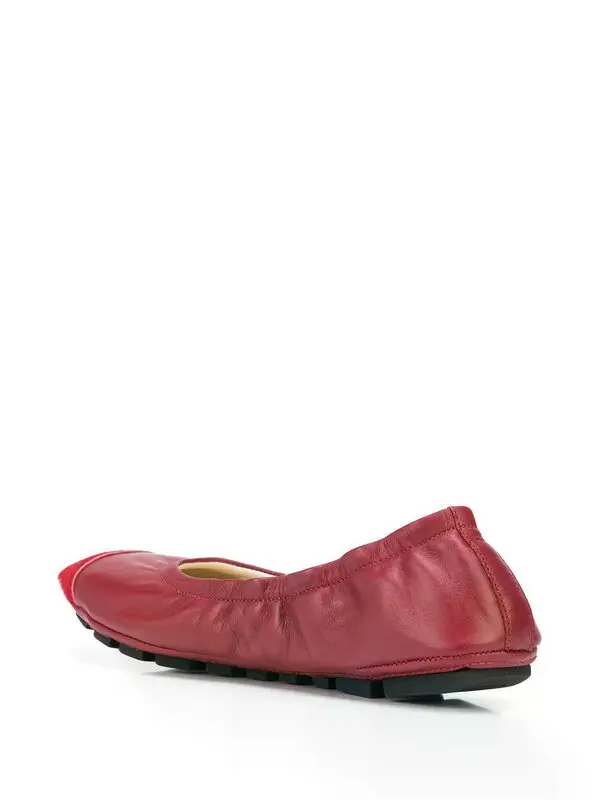 MADISON MAISON Contrast-toe Wrinkled Ballet Flats