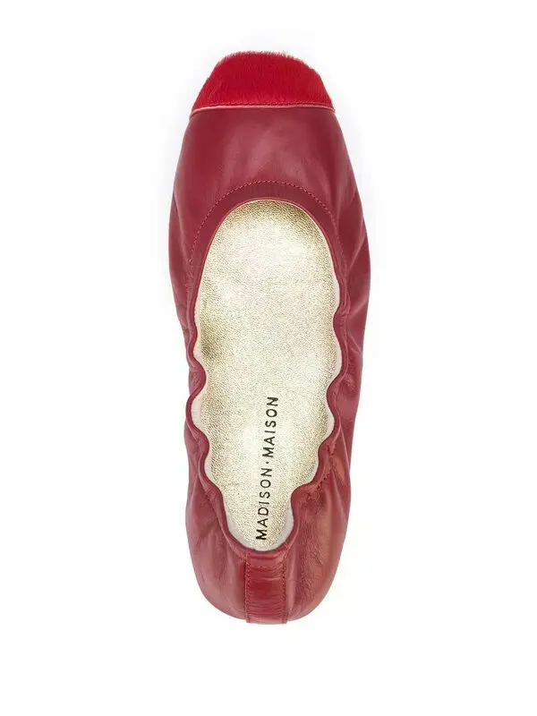 MADISON MAISON Contrast-toe Wrinkled Ballet Flats