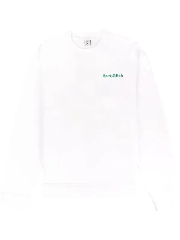 Sporty & Rich Drink More Water Cotton Sweatshirt - White