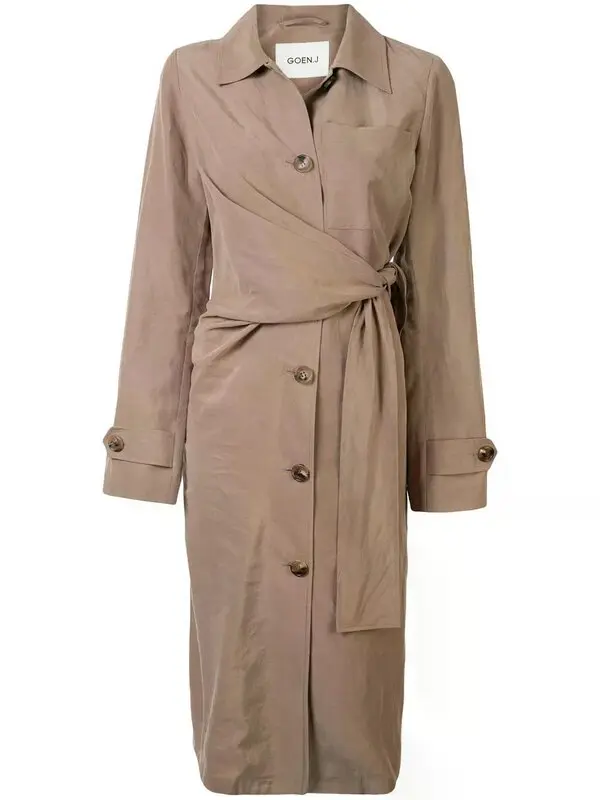 Goen.j Waist-tied Trench Coat