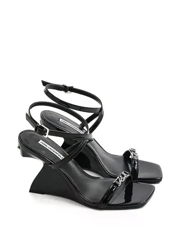 Karl Lagerfeld 90mm Logo-appliqué Wedge Sandals
