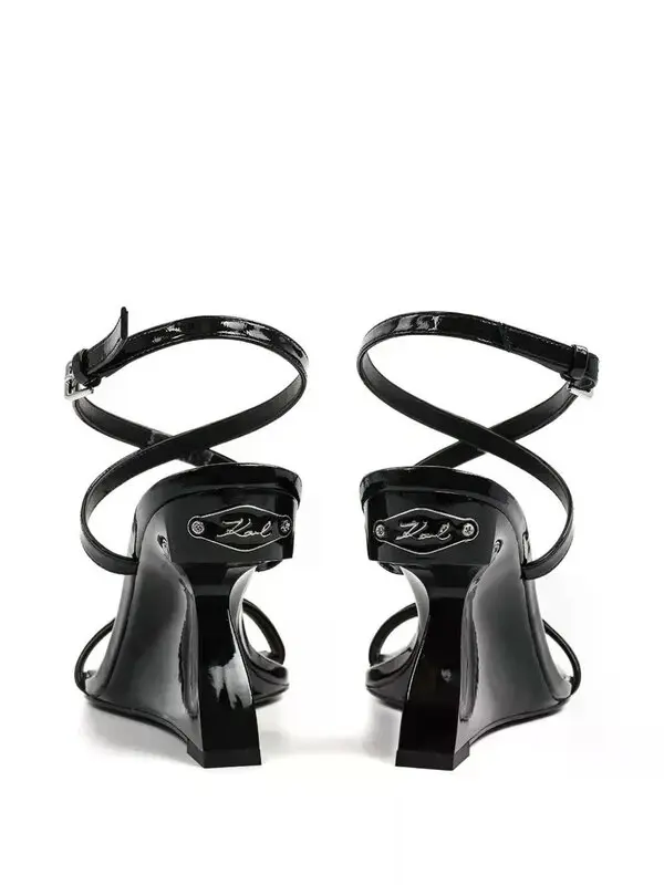 Karl Lagerfeld 90mm Logo-appliqué Wedge Sandals