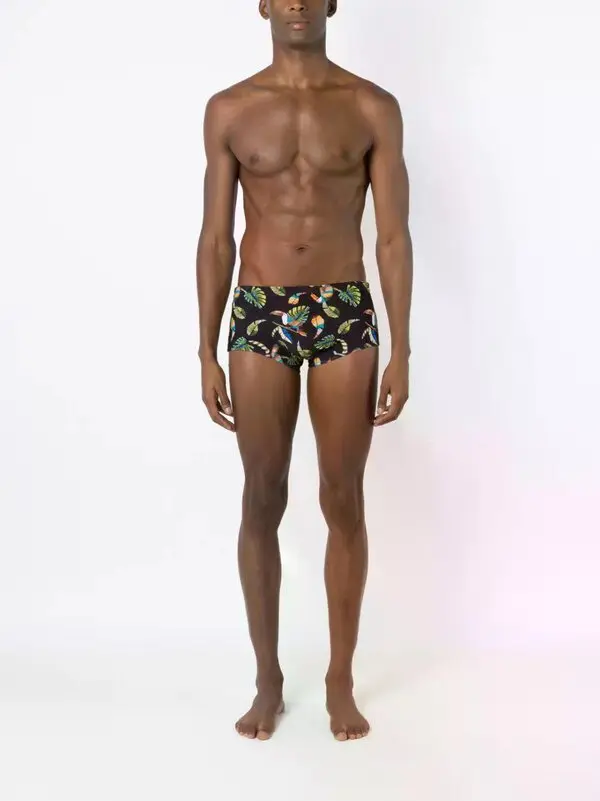 AMIR SLAMA Tropical-print Swim Trunks