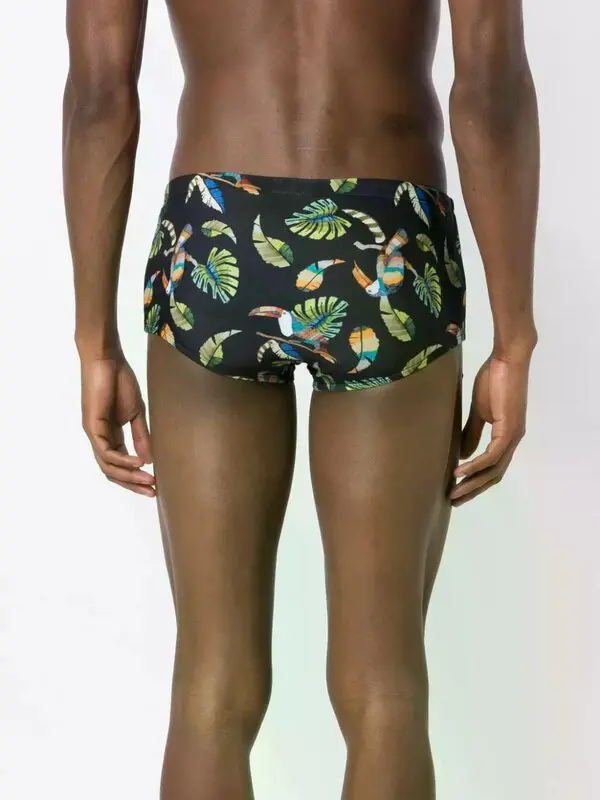 AMIR SLAMA Tropical-print Swim Trunks