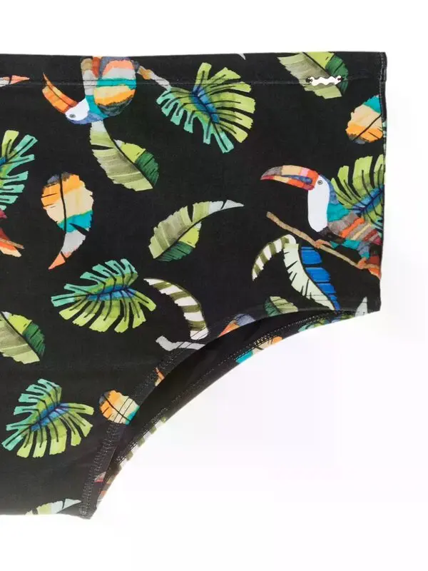 AMIR SLAMA Tropical-print Swim Trunks