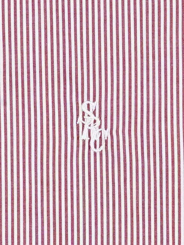 SPORTY & RICH Striped Cotton Shirt With Embroidered Logo