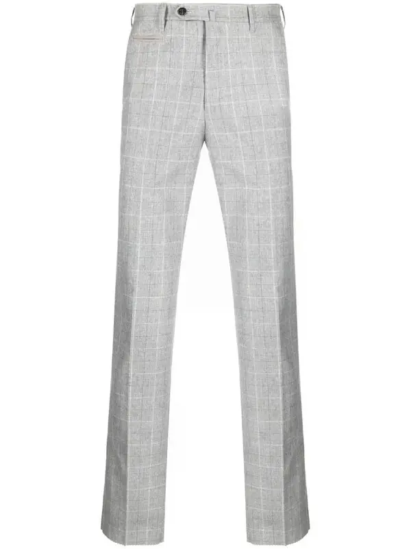Corneliani Grid-pattern Straight-leg Trousers