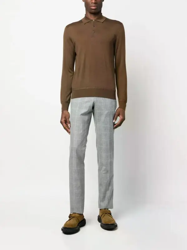 Corneliani Grid-pattern Straight-leg Trousers