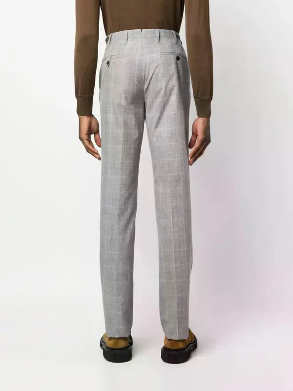 Corneliani Grid-pattern Straight-leg Trousers