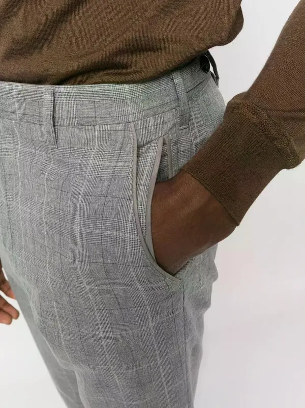 Corneliani Grid-pattern Straight-leg Trousers