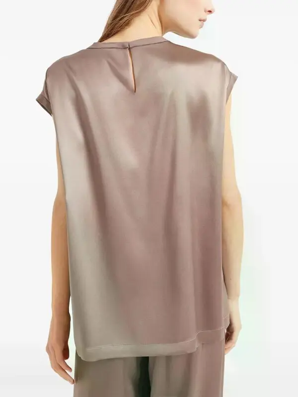 Brunello Cucinelli Monili-embellished Satin T-shirt