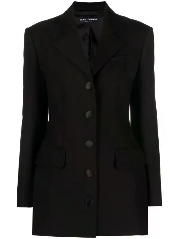 Dolce & Gabbana Single-breasted Virgin Wool Blazer - Black