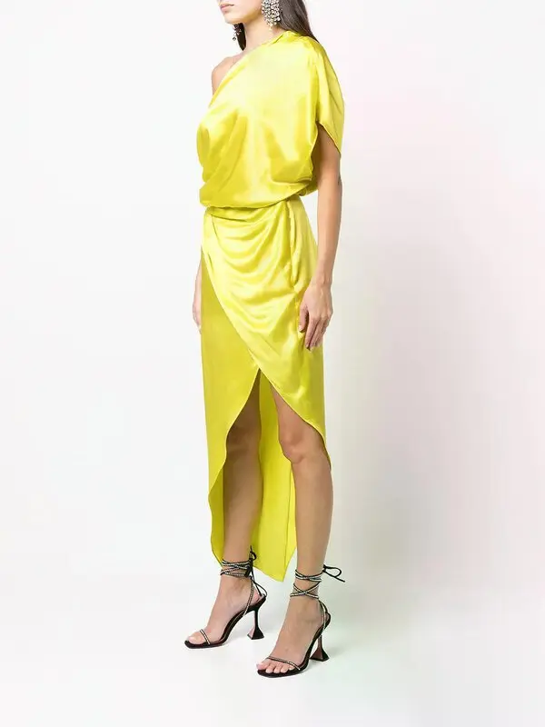 Michelle Mason Draped Silk Midi Dress