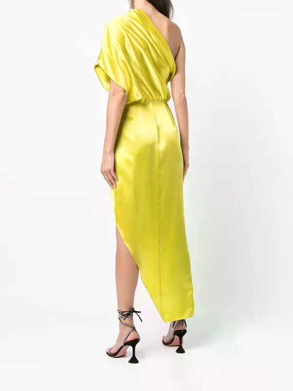 Michelle Mason Draped Silk Midi Dress