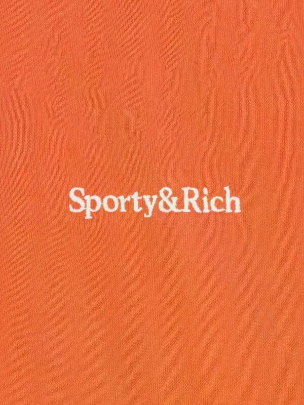 SPORTY & RICH Serif Cotton Polo Top