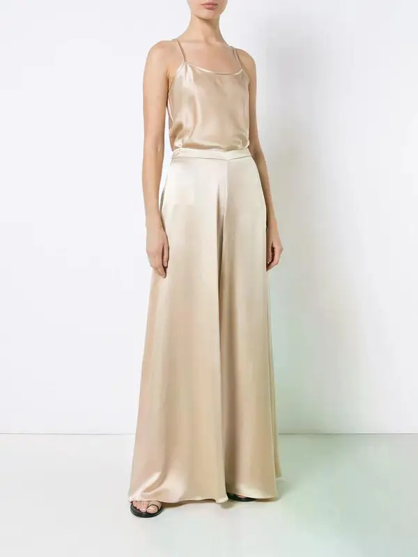 Voz Charmeuse Palazzo Trousers - Neutrals