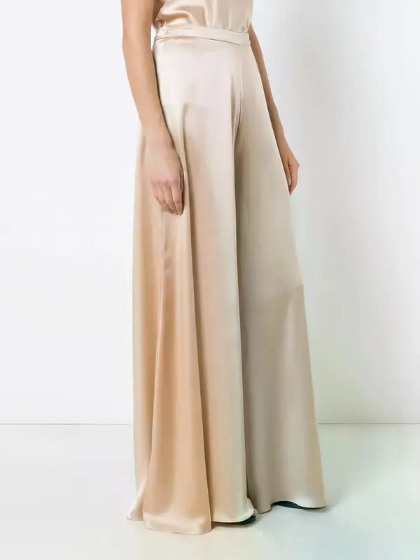 Voz Charmeuse Palazzo Trousers - Neutrals