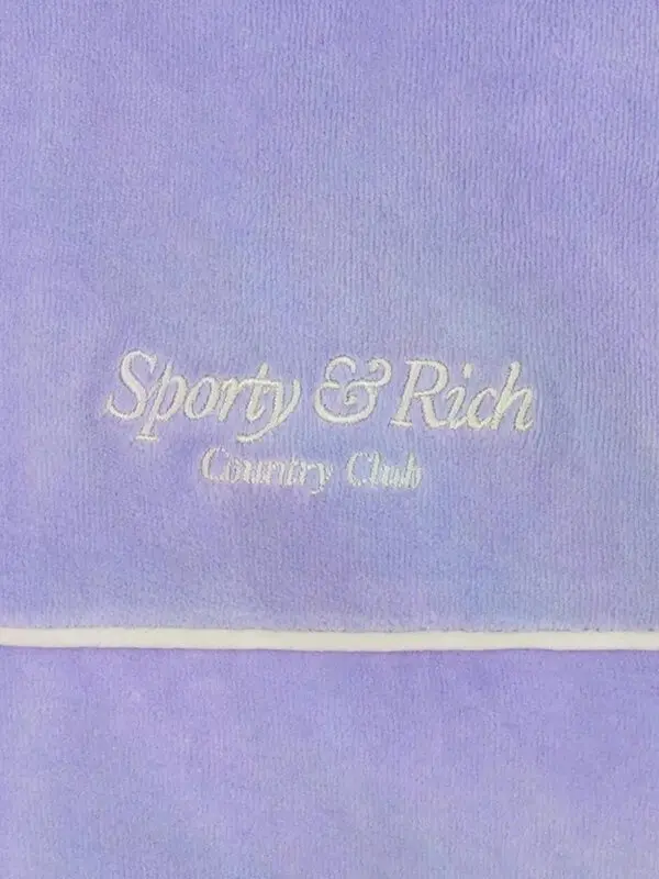 SPORTY & RICH Script Cotton Velour Track Jacket