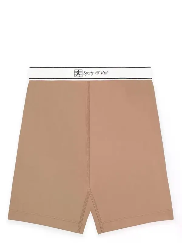 SPORTY & RICH Runner Script Biker Short - Neutrals