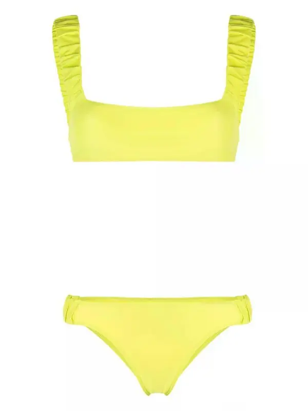 Sunnei Logo-print Ruched Bikini Set - Green