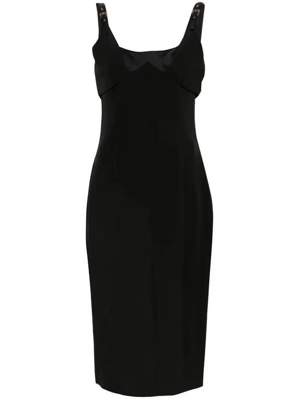 Versace Square-neck Cady Midi Dress