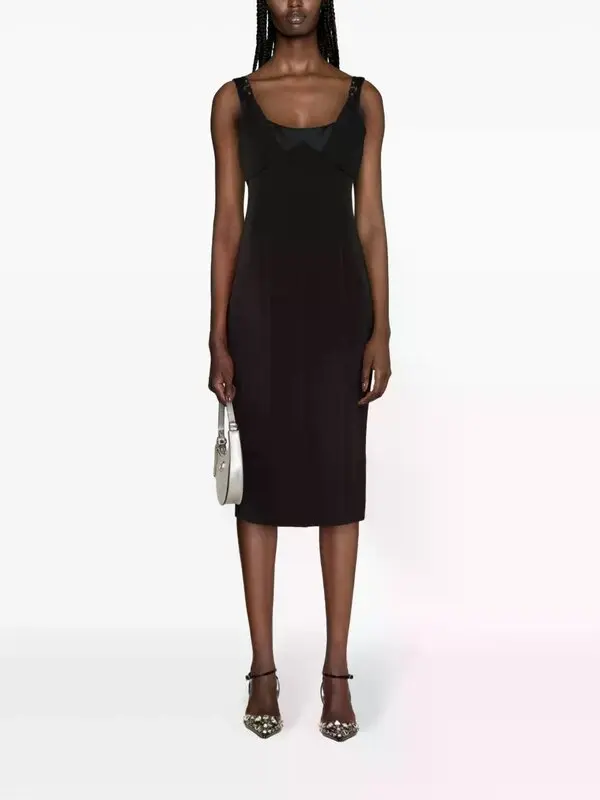 Versace Square-neck Cady Midi Dress