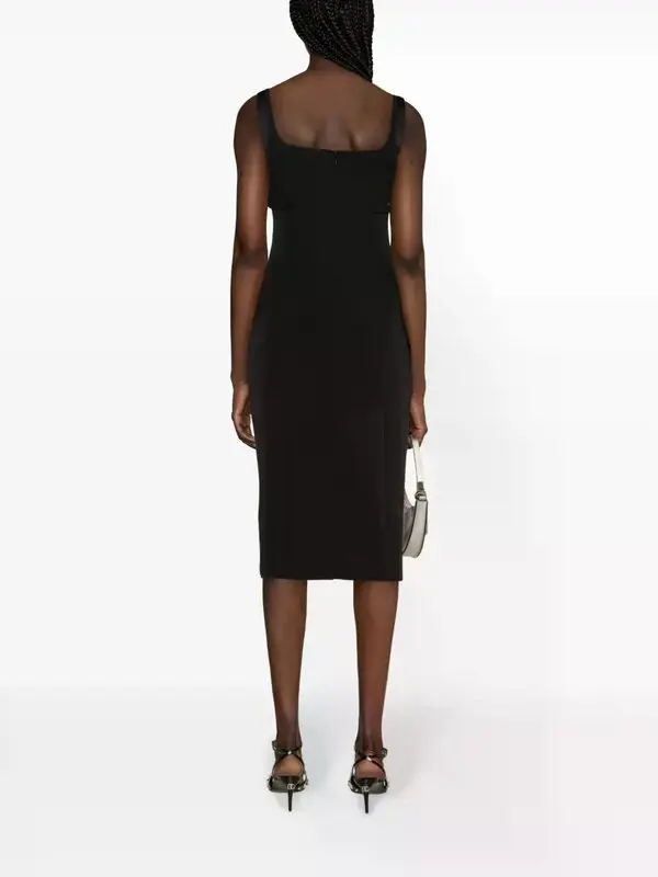 Versace Square-neck Cady Midi Dress