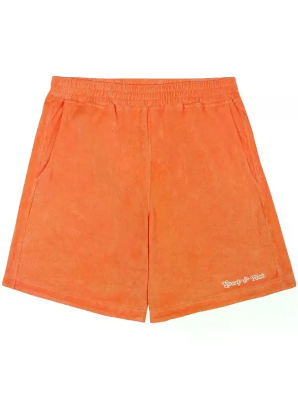 SPORTY & RICH Ny Tennis Club Straight-leg Shorts - Orange